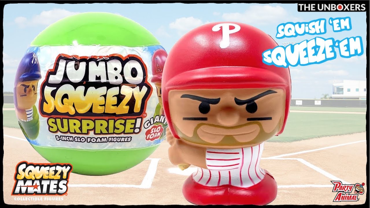Jumbo Squeezy Surprise! SqueezyMates MLB Figures by Party Animal - YouTube