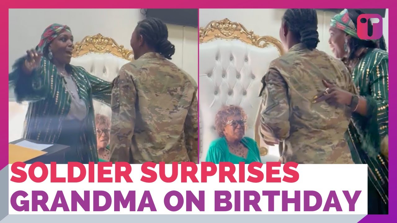 Soldier Surprises Grandma On 90th Birthday - YouTube