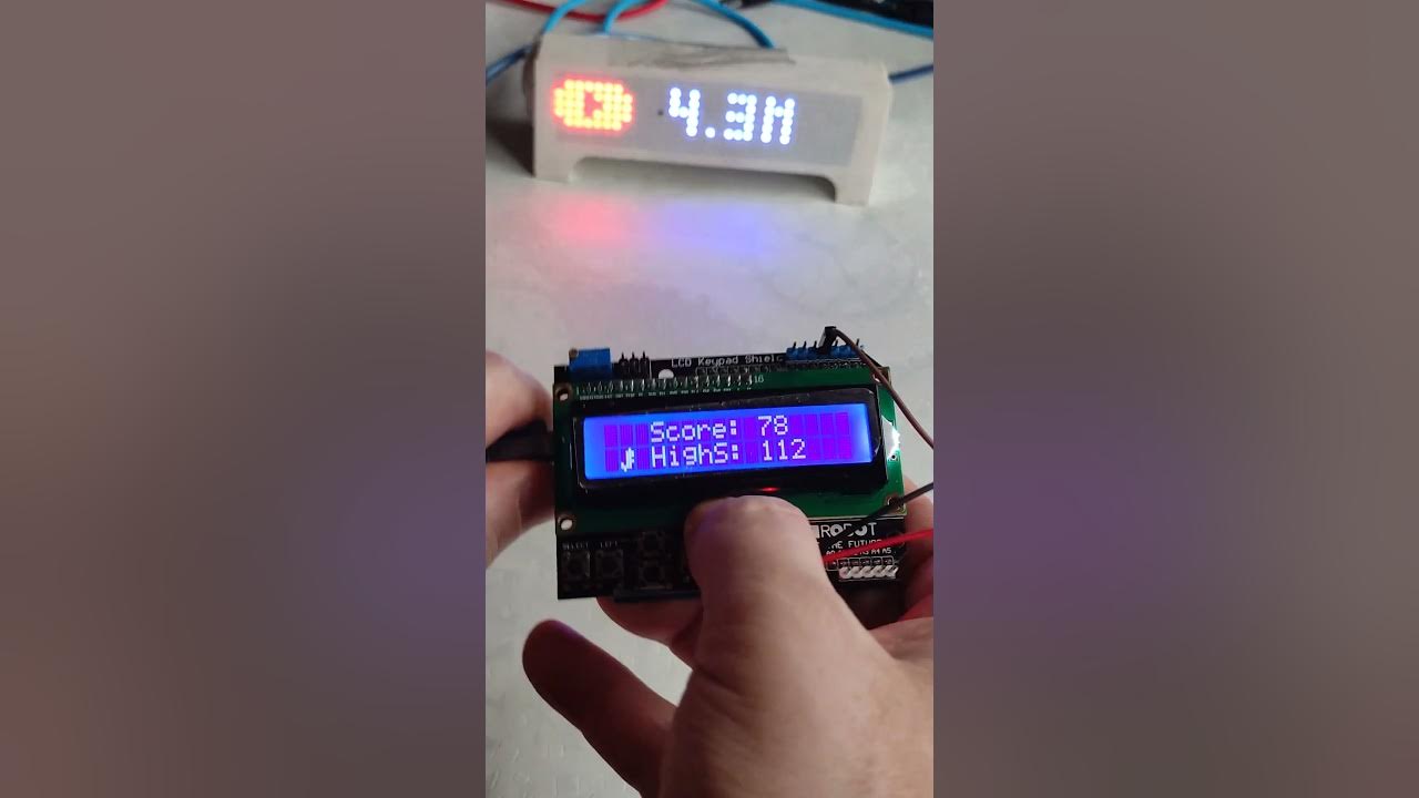 Dinosaur Game test game for the Arduino LCD Keypad Shield - YouTube