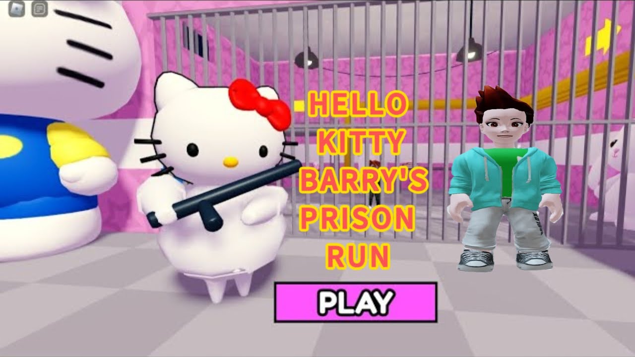 🎀 HELLO KITTY BARRY'S PRISON RUN! OBBY ROBLOX FULL GAMEPLAY WALKTROUGH ...