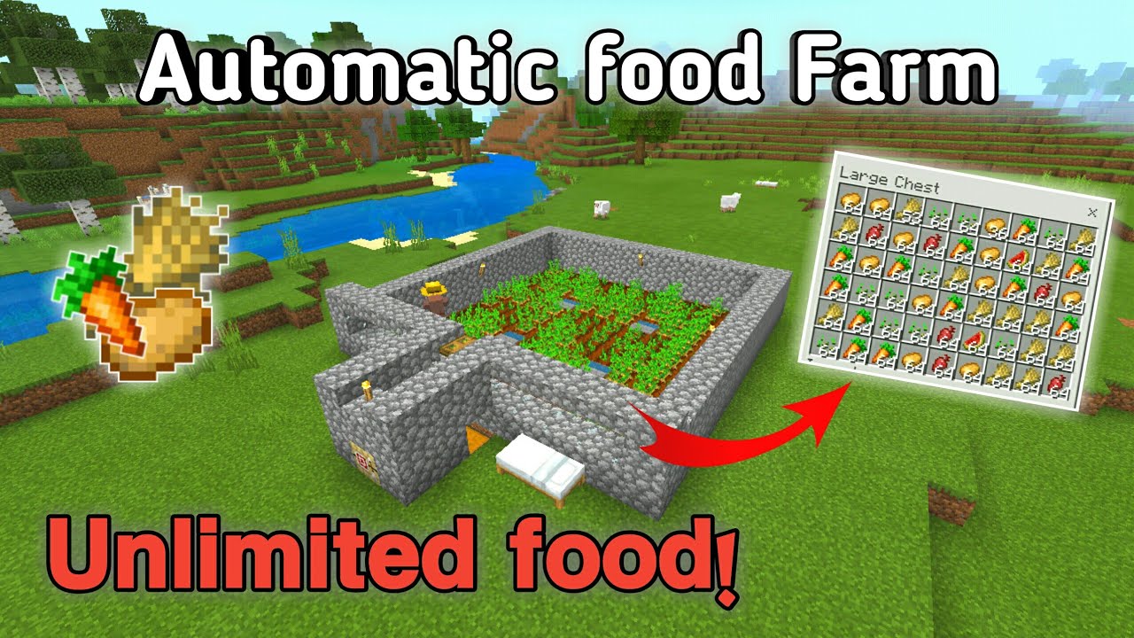 Minecraft food farm | automatic food farm minecraft pe | A Star gaming ...