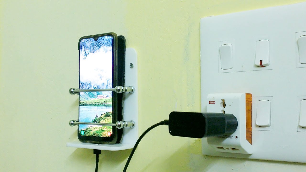 Mobile Phone Charging Wall Holder for Home - YouTube