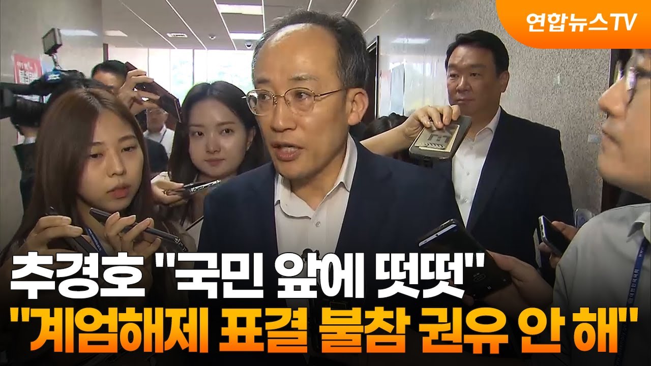 추경호 "국민 앞에 떳떳…계엄해제 표결 불참 권유 안 해" / 연합뉴스TV (YonhapnewsTV) - YouTube