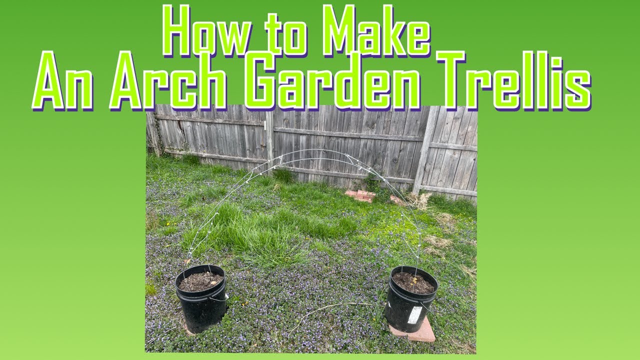 How to Make a Arched Garden Trellis with yard sign H stakes & zip ties ...