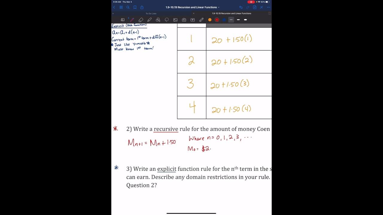 AMDM U5D2: Recursion and Linear Functions - YouTube