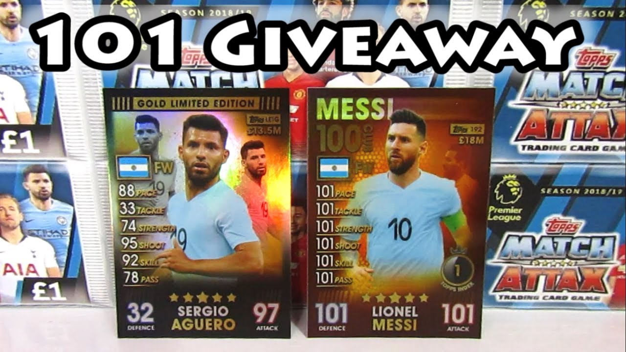 Match Attax 101 Giveaway | Gold Limited Edition Sergio Aguero & 101 ...