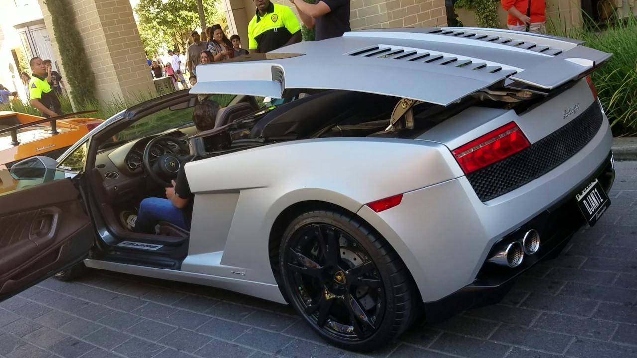 Lamborghini Gallardo Spyder roof lowering and Rev! - YouTube