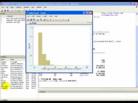 STATA Tutorials: Describing a Continuous Variable - YouTube