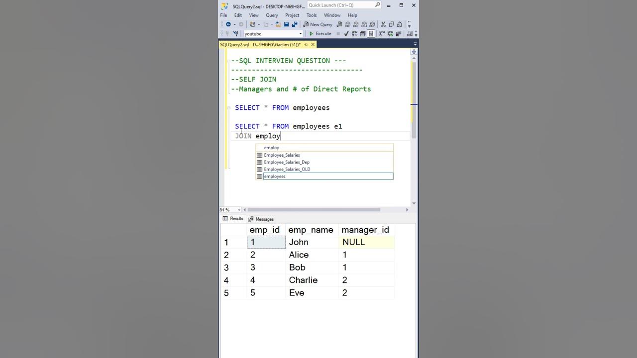 Data Analyst Sql Interview Question Self Joins Explained Dataanalysis