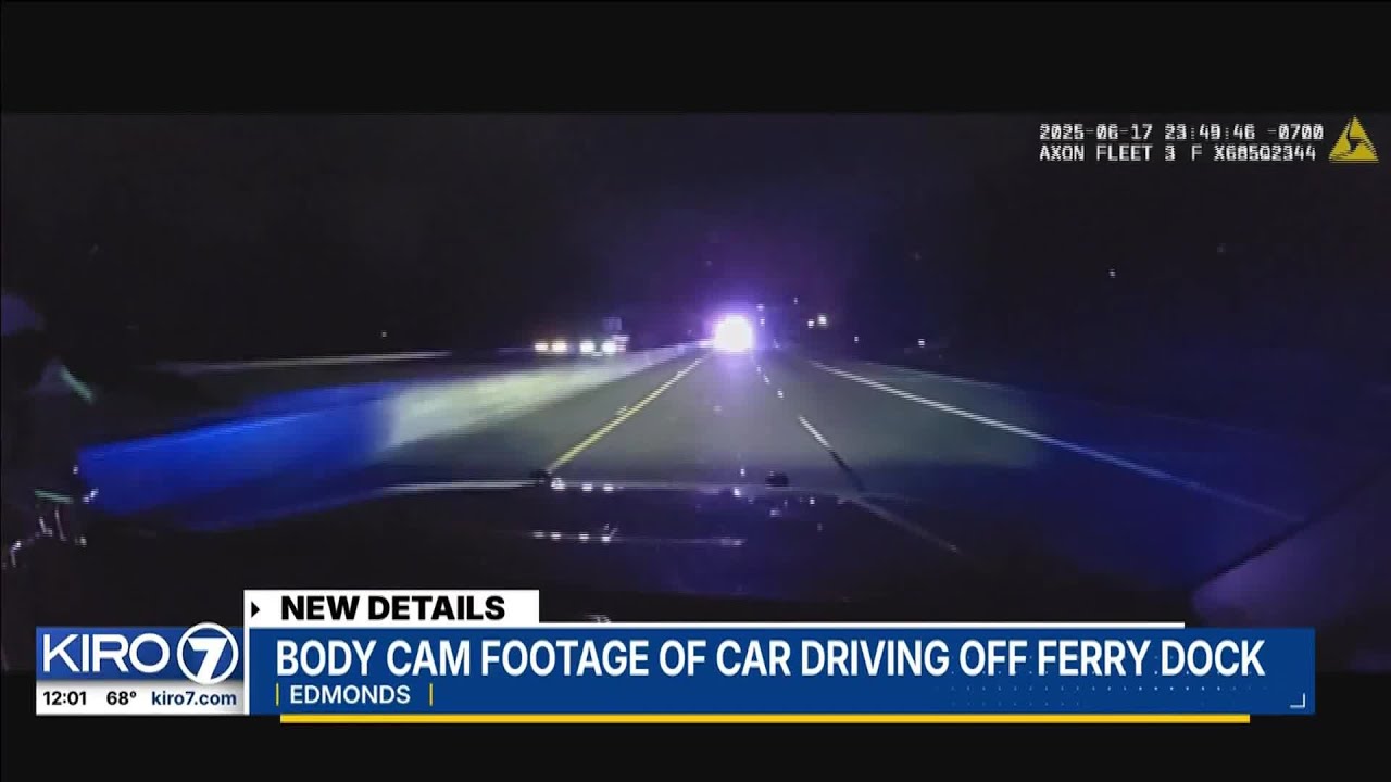 Police release cam footage of car driving off Edmonds ferry dock - YouTube