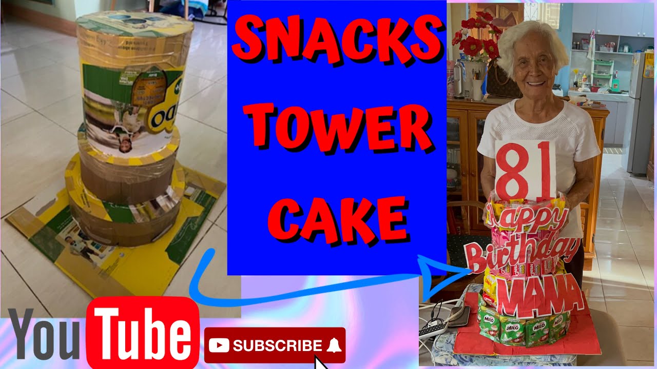 SNACKS TOWER CAKE l l HOW TO CREATE A SNACKS TOWER CAKE l FoodPH Atbp ...