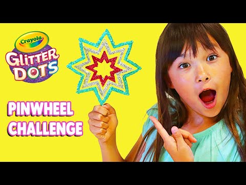 CRAYOLA GLITTER DOTS Rainbow Waterfall Drop CHALLENGE!!