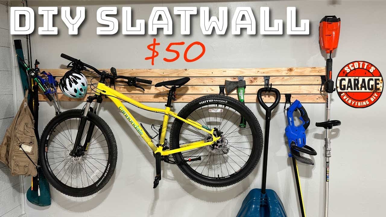 Say Goodbye to Garage Clutter with This Simple Affordable DIY Slatwall ...