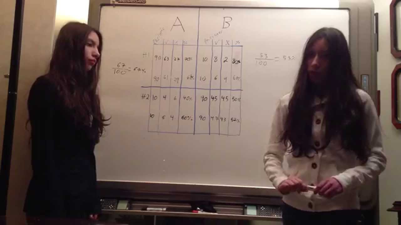 Paradoja de Simpson. Ejemplo 1. Estadística - YouTube