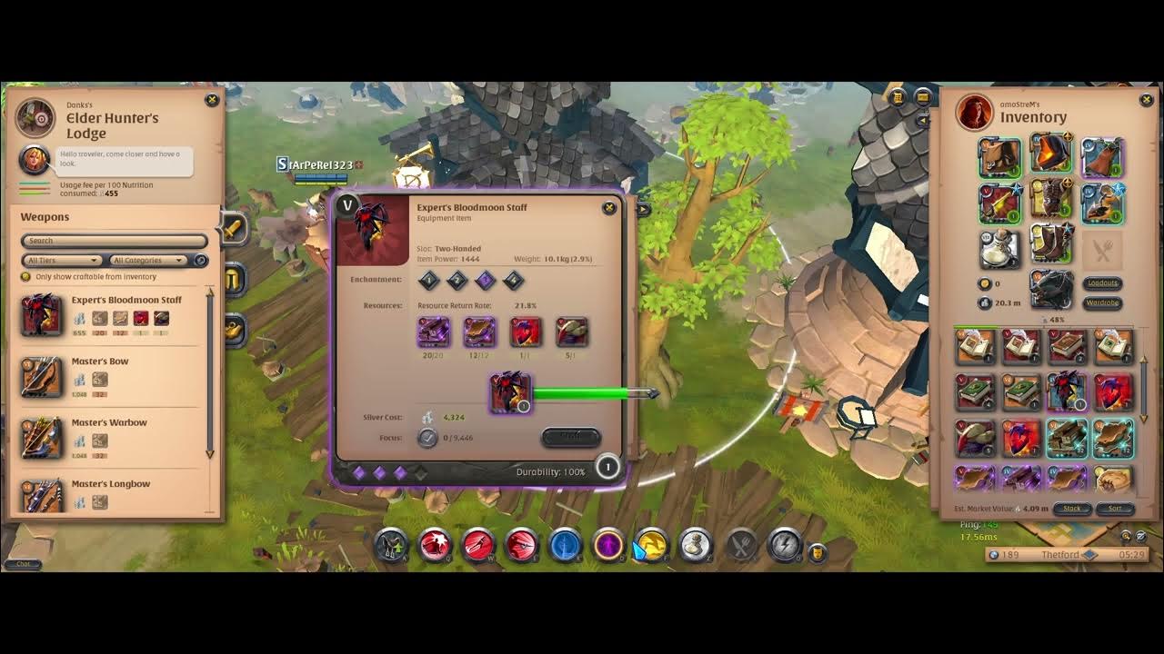 Albion Online Bloodmoon Staff Crafting - YouTube