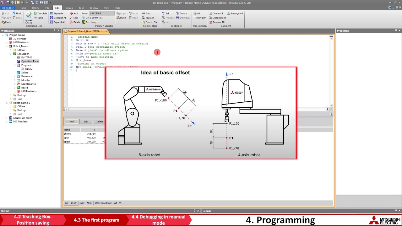 Robot Melfa Programming Lesson 43 The First Program Youtube 5284
