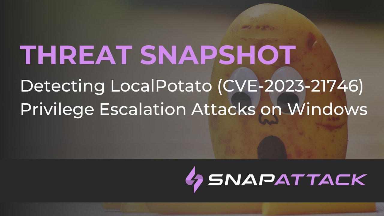 Detecting LocalPotato (CVE-2023-21746) Privilege Escalation Attacks on Windows - YouTube