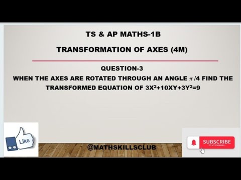 TG & AP 1B MATHS when axes rotated through an angle pi/4 find ...