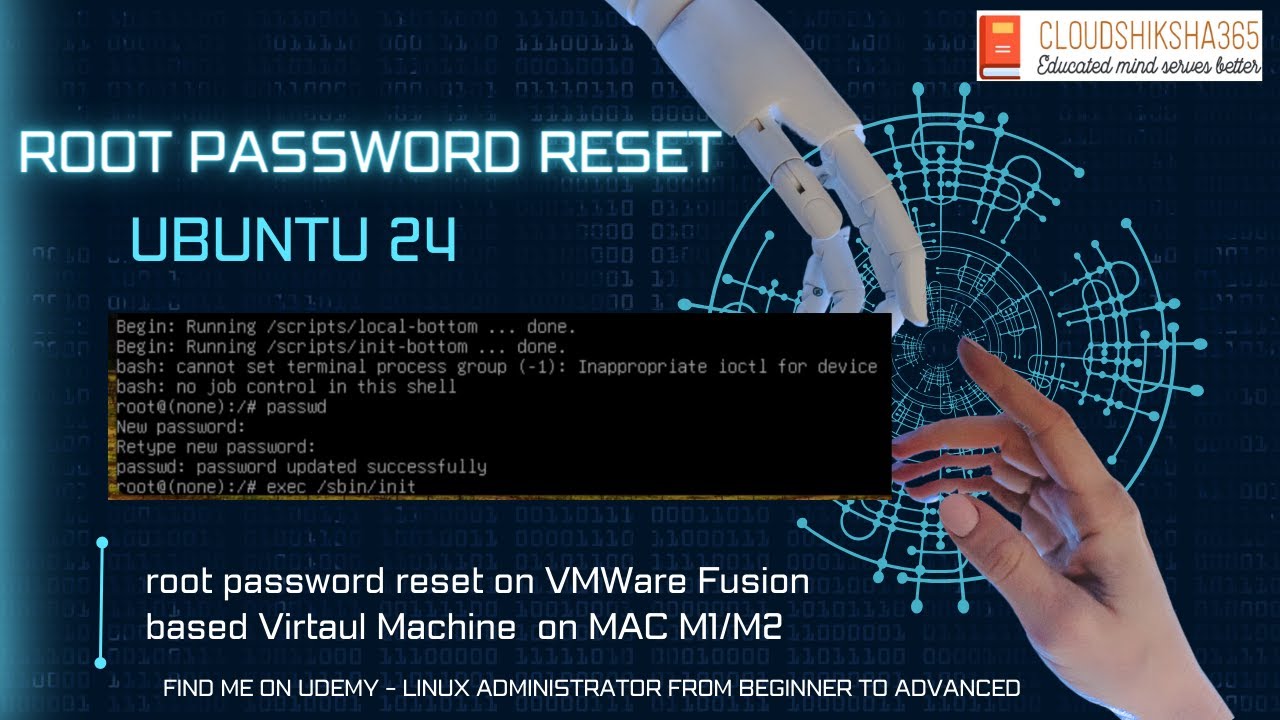 root password reset on virtual machine running on VMWare fusion on MAC ...