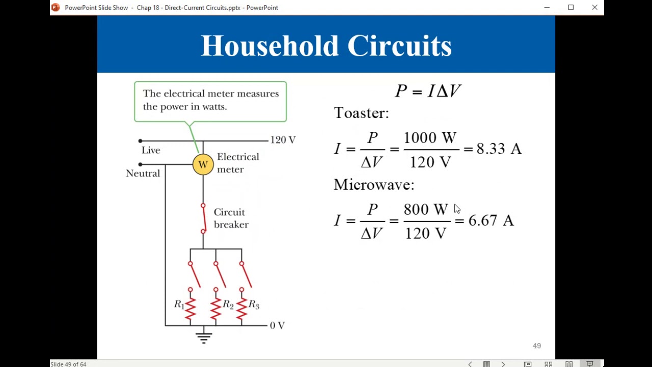 18.6-7 Household Circuits and Electrical Safety - YouTube