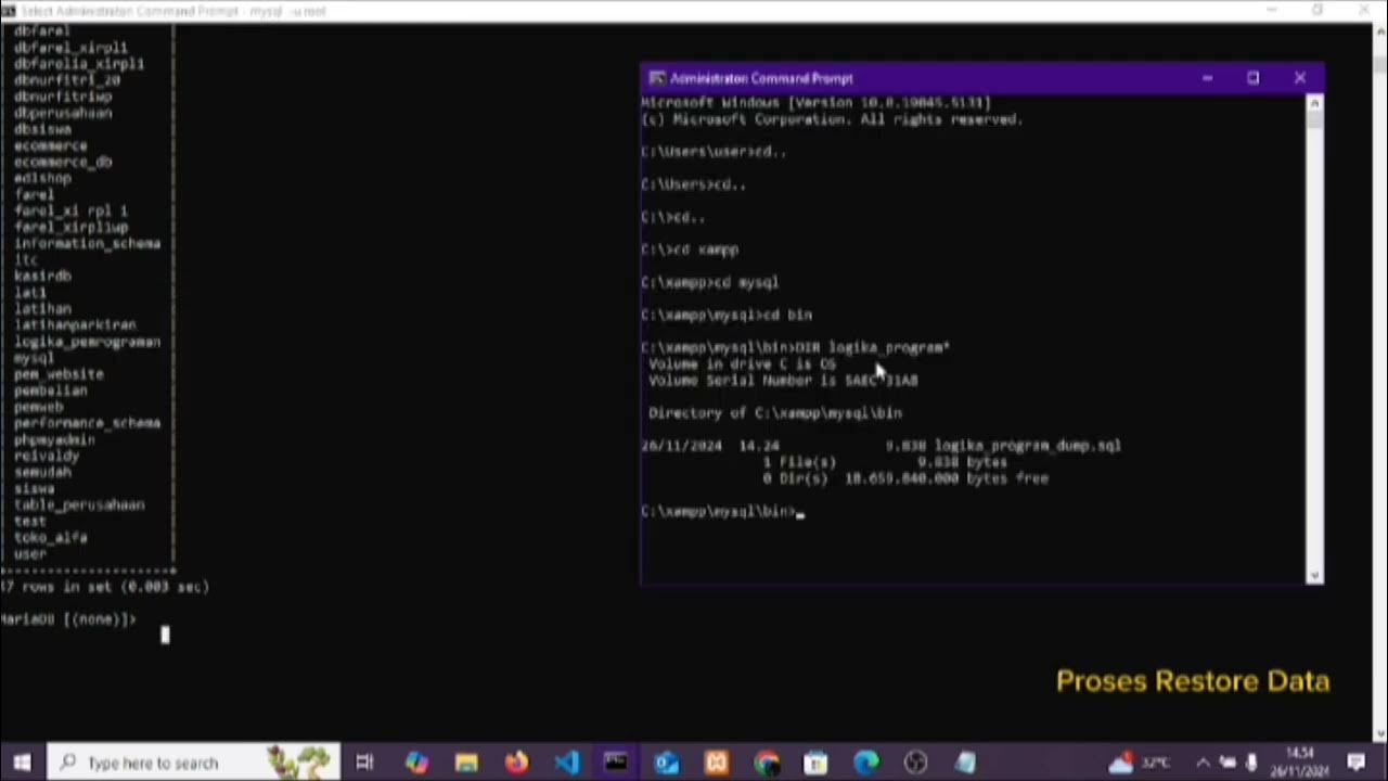 BACKUP & RESTORE DATABASE MYSQL - YouTube
