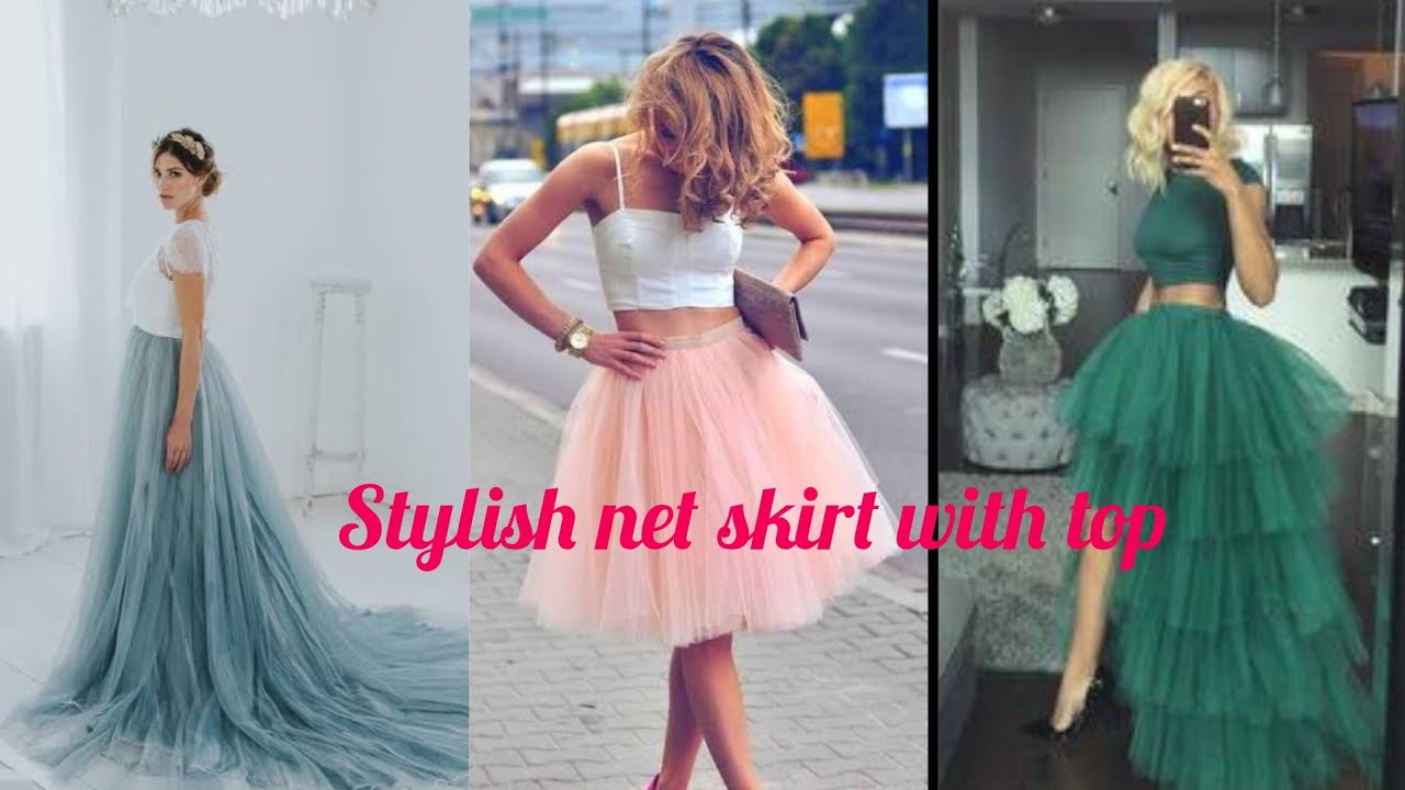 party wear net skirt with top designs |stylish net skirt with top ...