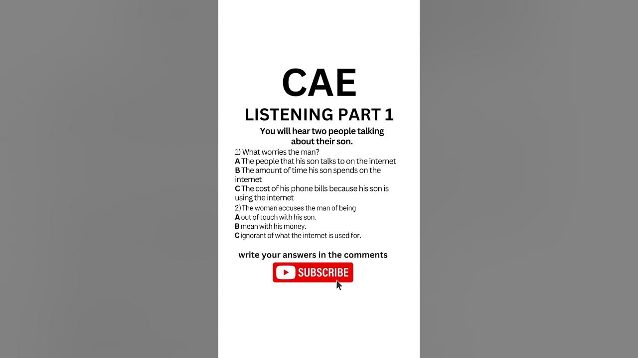 C1 Advanced (CAE) Listening Exam 2024 - Part 1, listening practice # ...