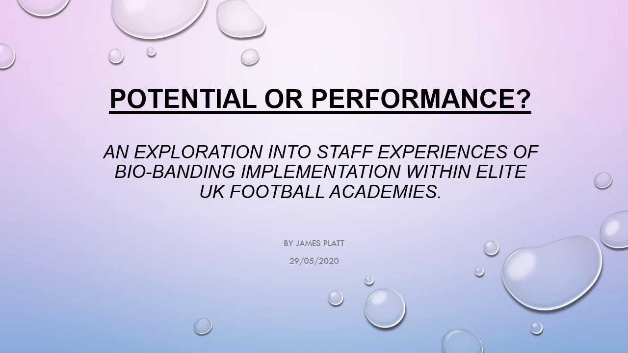 The Perceived Relevance And Effectiveness Of Bio-Banding Within Elite ...