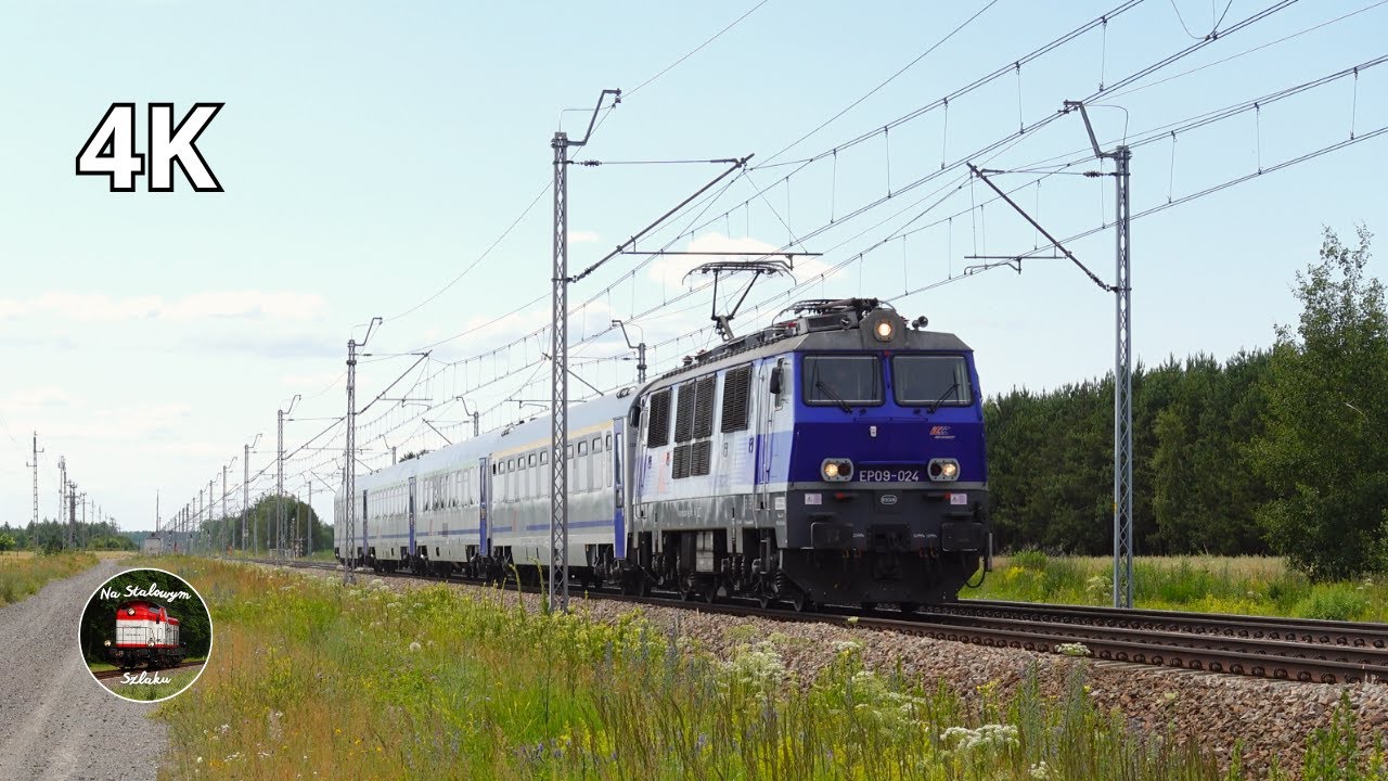 EP09-024 pędzi ze składem IC 1020 "Podlasie" (049) - YouTube