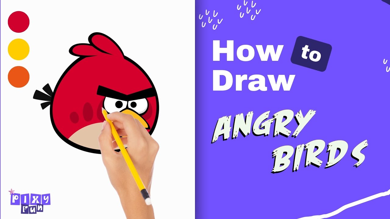 How to Draw Angry Birds' RED Character 🐦 | Fun Drawing Tutorial for ...