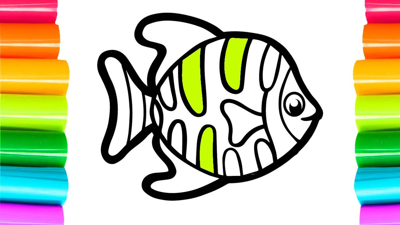 How Draw Fish | Drawing Fish and Coloring for Kids & Toddlers | This ...