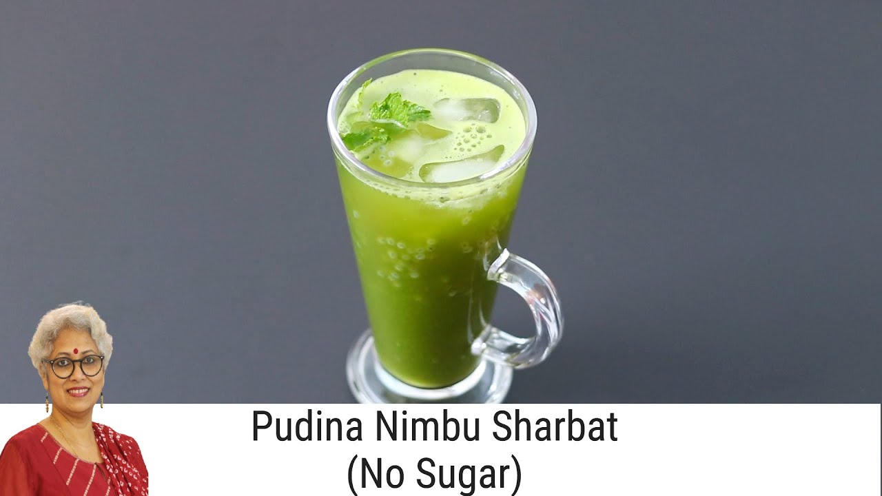 Mint Lemonade - No Sugar - Nimbu Pudina Sharbat - Refreshing Mint ...