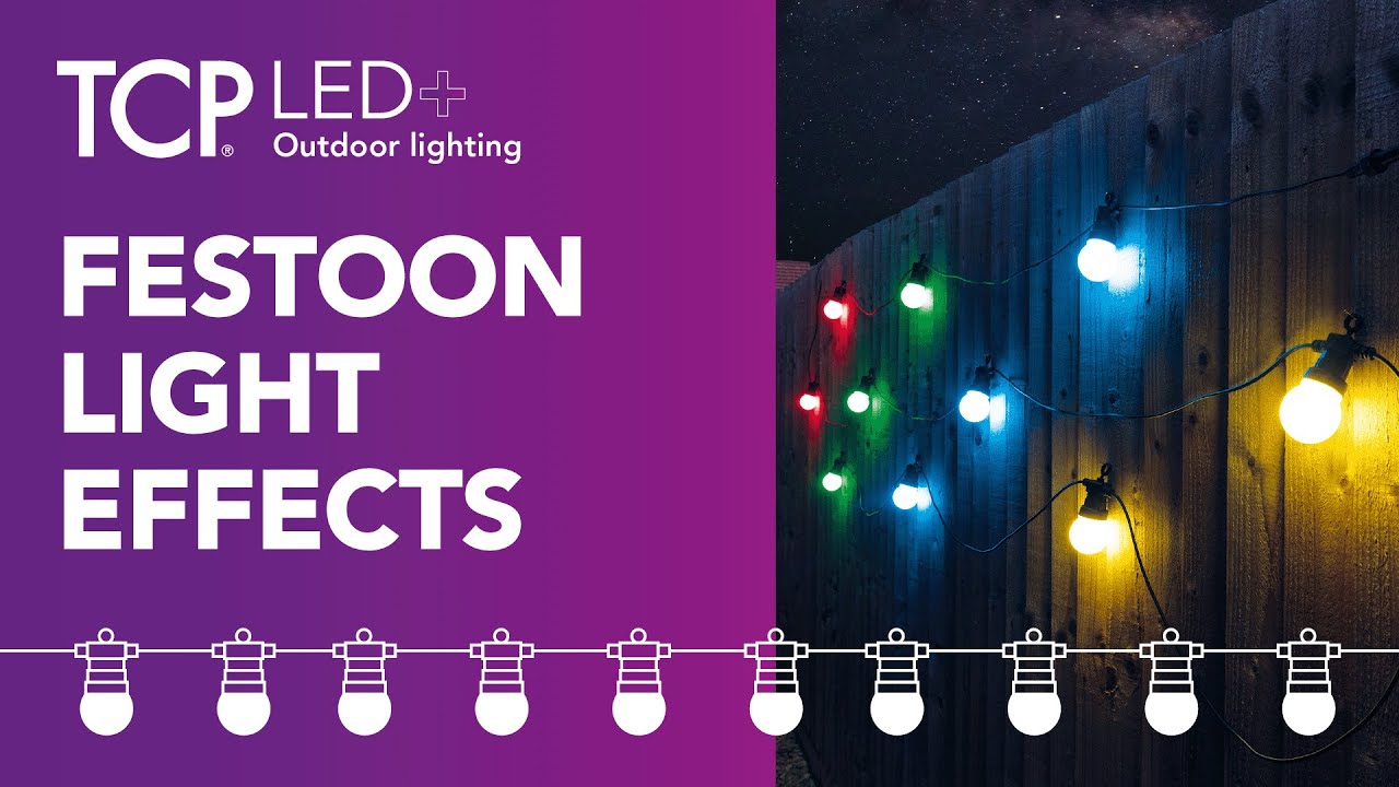 TCP Smart LED+ Outdoor Festoon Light Effects - YouTube