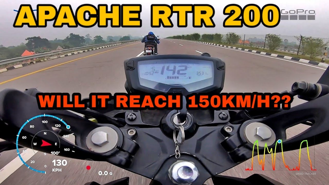Will it reach 150km/h? | Top speed of Apache RTR 200 | GPS top speed ...