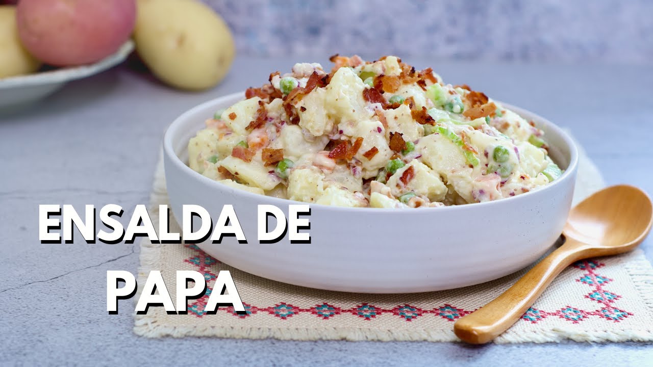 Ensalada de papa fría con zanahoria, manzana y bacon! - YouTube