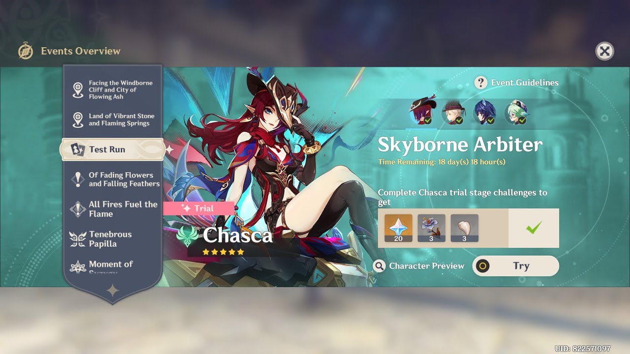 Genshin Impact | Test Run | Chasca's Trial & Lyney Rerun | Complete No ...