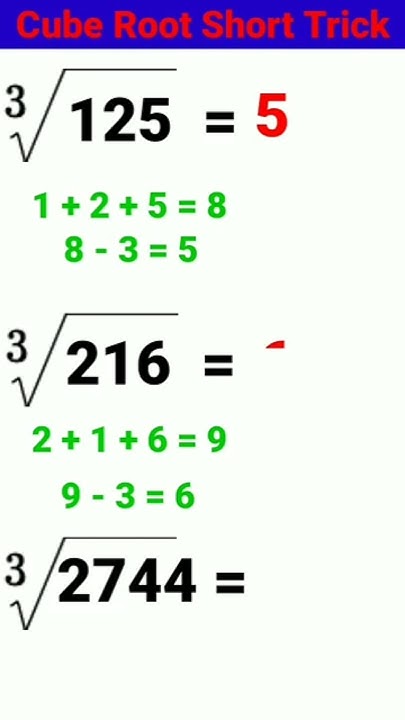 Cube root/ cube root trick/ how to find cube root/ how to find cube ...