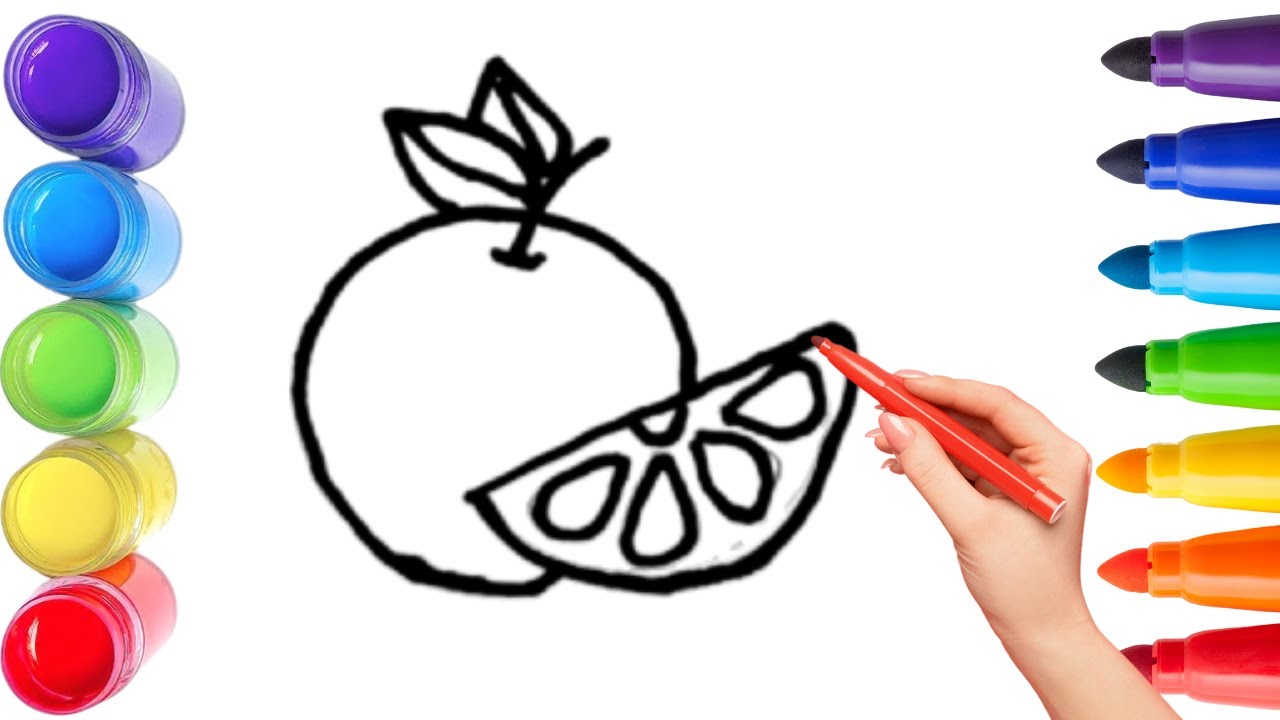 How To Draw cute orange Drawing, Painting & Coloring For Kids and ...