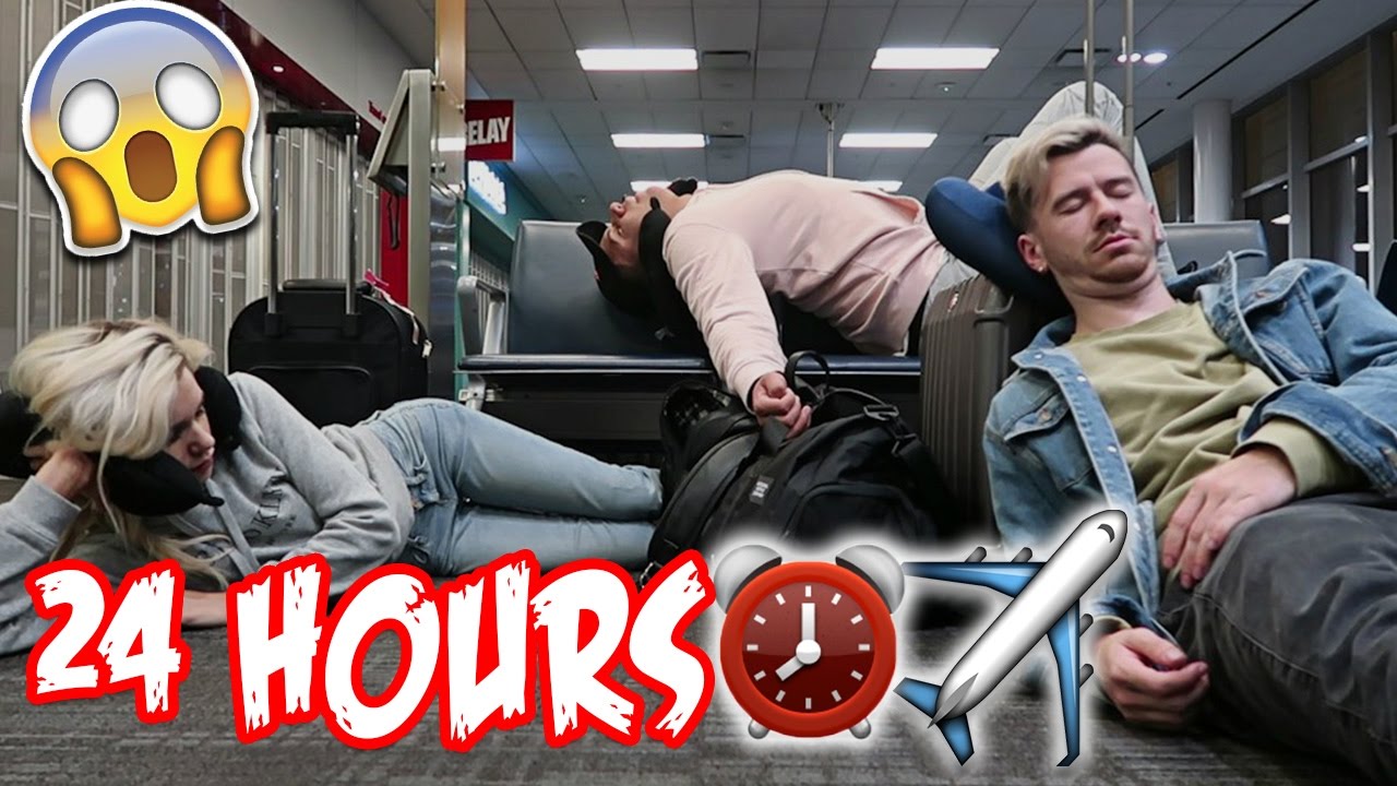 24 HOUR OVERNIGHT CHALLENGE IN AN AIRPORT!! (FLYING GONE WRONG!) - YouTube