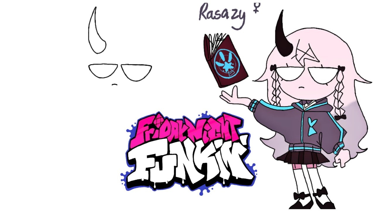 How to draw rasazy from fnf || Step by Step || Friday Night Funkin ...