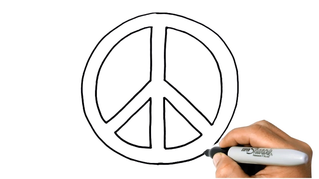 How to DRAW a PEACE Symbol Easy Step by Step - YouTube