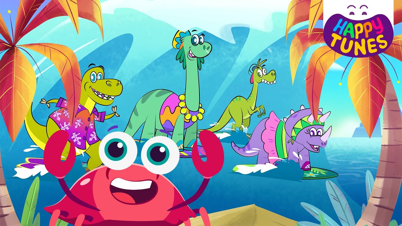 Surfing Dinosaurs And More Kids Songs - Happy Tunes - YouTube