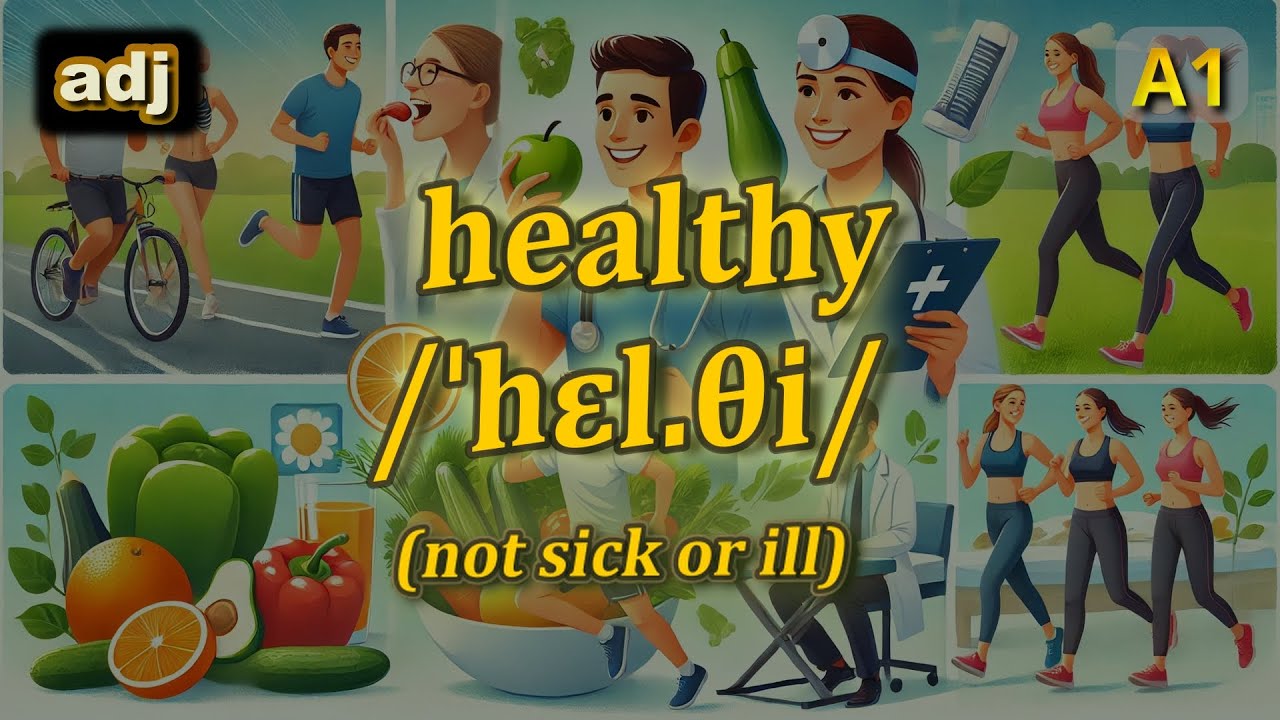 [adj] Healthy meaning (not sick or ill) with 5 examples - YouTube Music