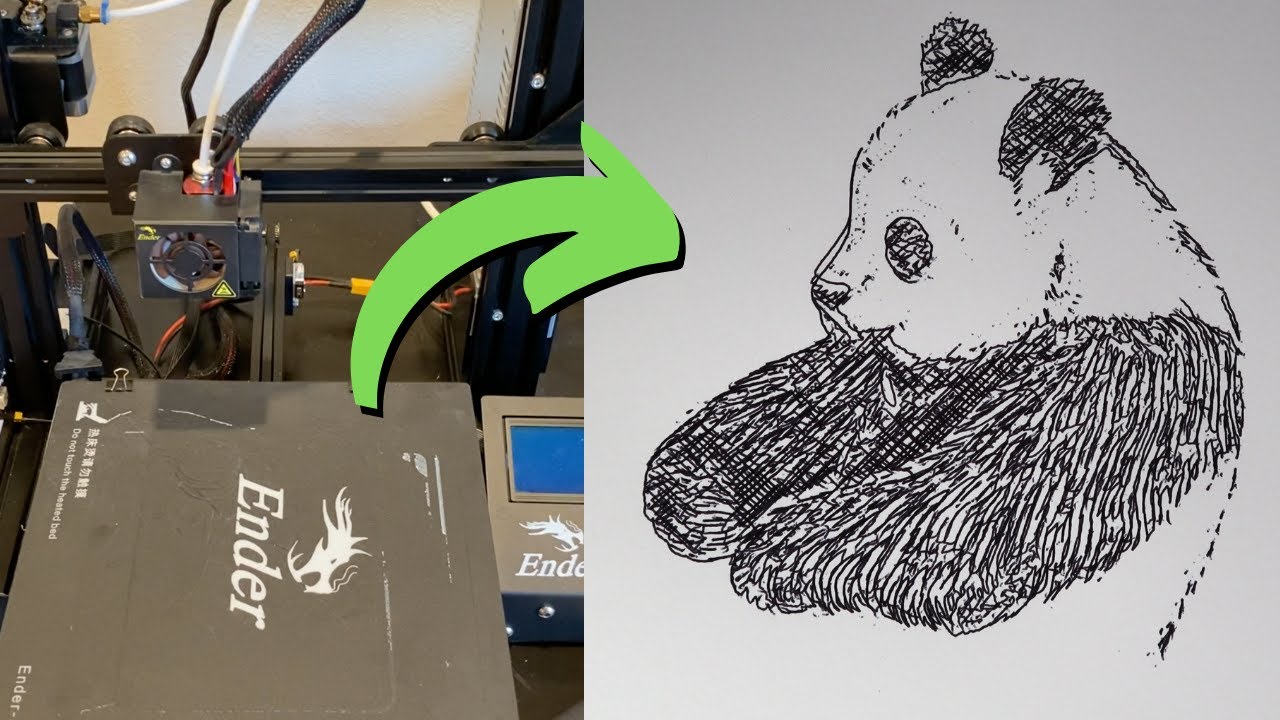 PANDA! - Uncut at 5x as drawn with my 3D printer - YouTube