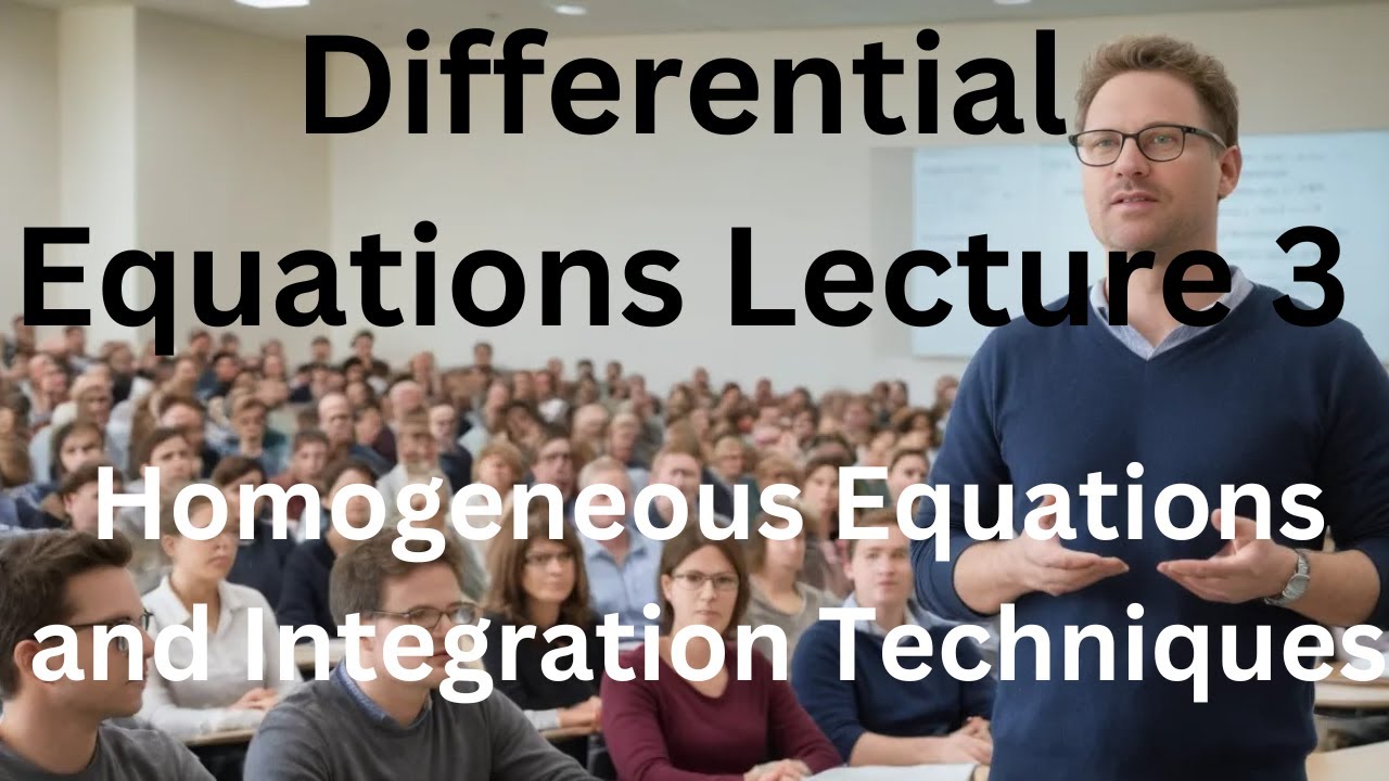 Differential Equations Lecture 3 - Homogeneous Equations and ...