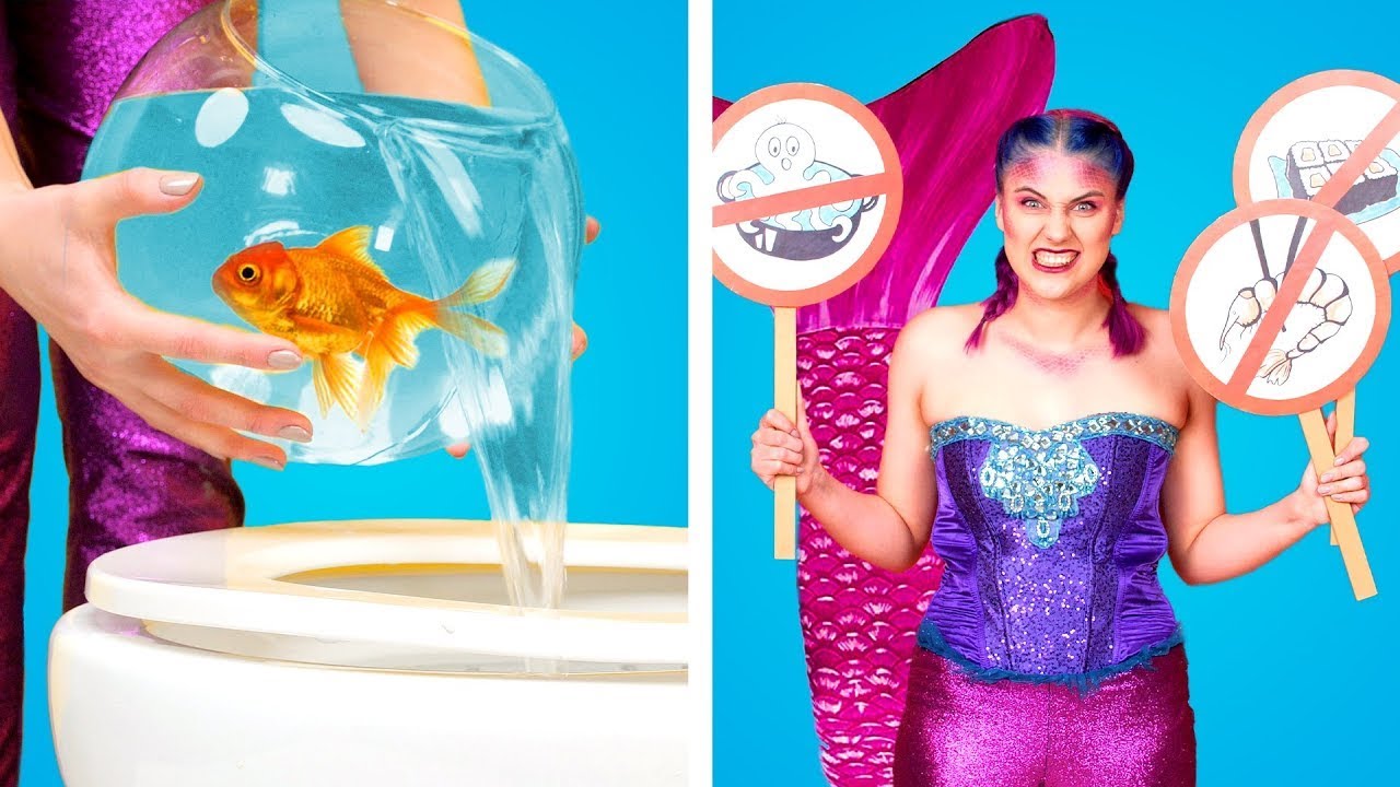 SNEAKY MERMAID SITUATIONS || Mermaid At School! Sneaking Tips & Tricks ...