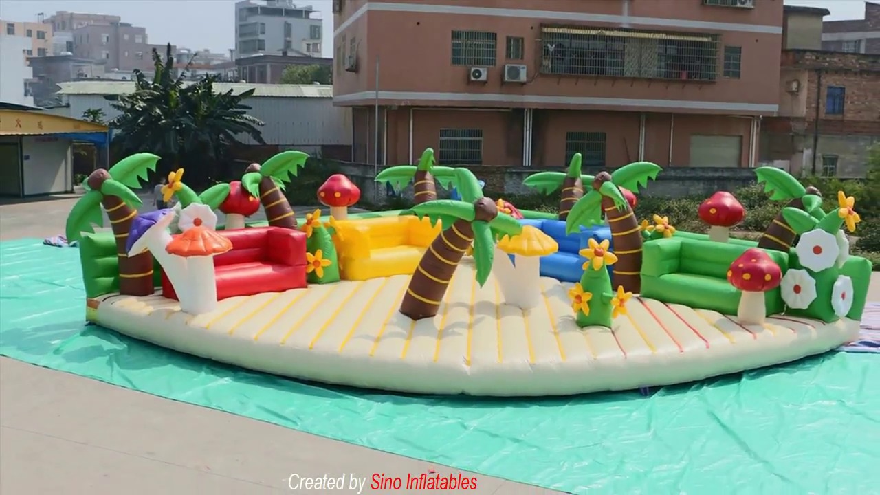 10x10m sand beach inflatable amusement park with big inflatable sofa ...