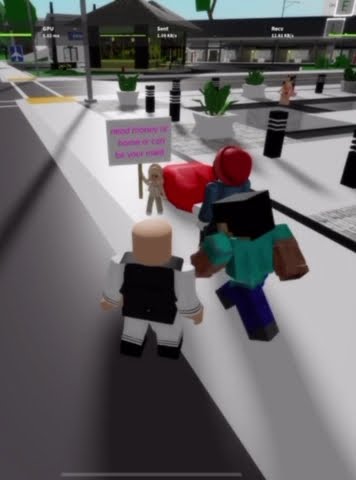 man helps a homeless child in roblox - YouTube