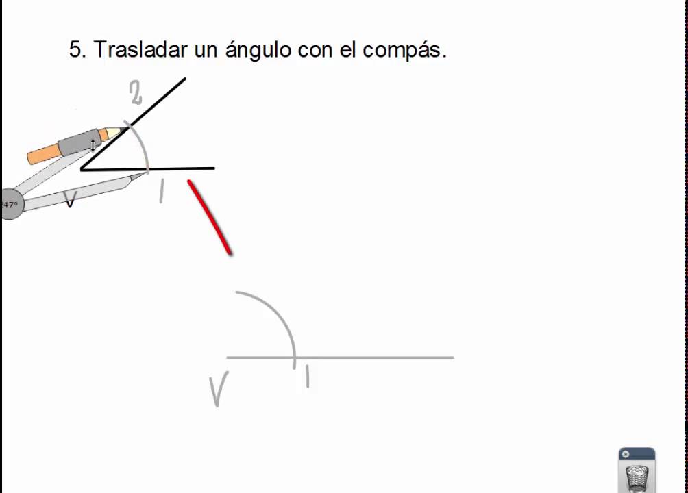 5 Trasladar un ángulo con compás - YouTube