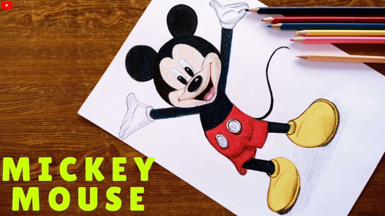 Drawing Mickey Mouse -Timelapse Video || Easy Drawing Tutorial for Kids ...